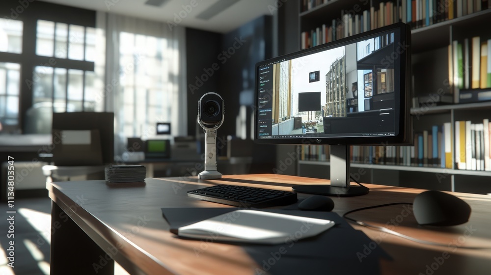 Virtual exam setup with a secure online proctoring system, showing a ...