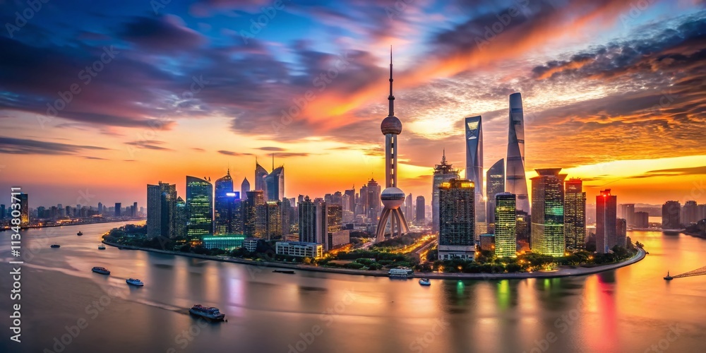 Captivating Timelapse of Shanghai's Skyline: Daylight to Nightfall ...