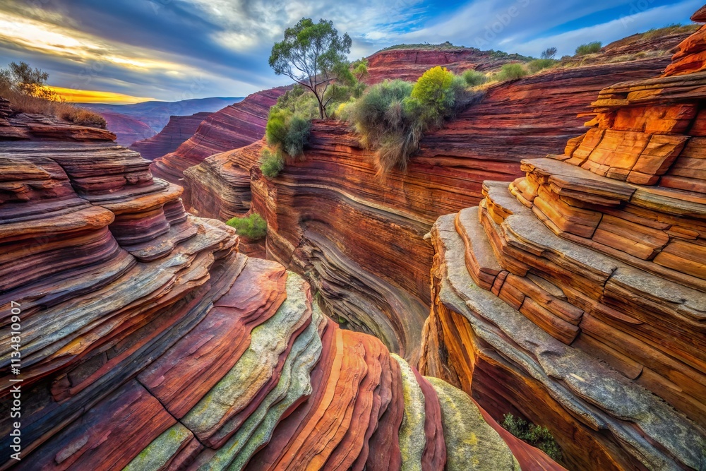 Stunning Long Exposure of the Cross Section of Disturbed Banded Iron ...