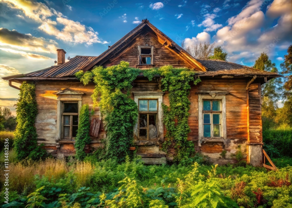 Abandoned Russian House, Decaying Building, Ruined Structure, Soviet ...