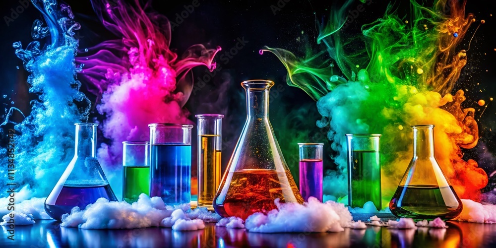 Conceptual Photography of Synthesis Reaction: Sodium Chloride Formation ...
