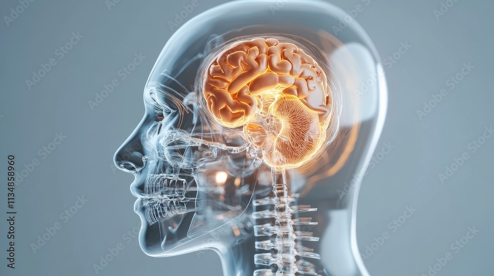 Female Head Transparent Brain Anatomy - Human brain anatomy ...