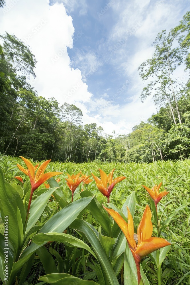 Biodiversity assessment vibrant ecosystem displaying rich flora and ...