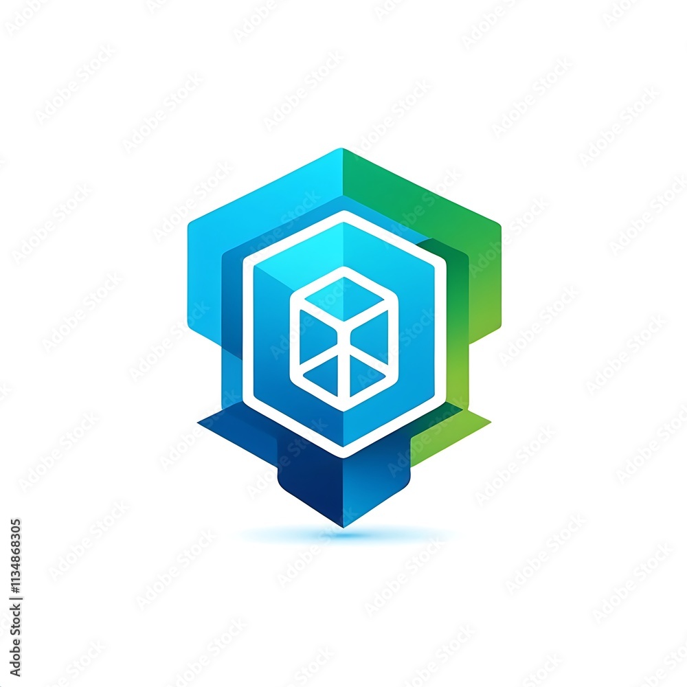 Abstract Cube Logo: This logo is a visual representation of innovation ...