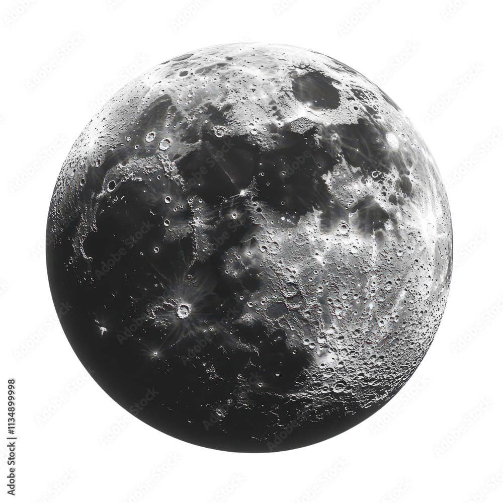 High Resolution Moon Surface Image Lunar Craters Space Exploration ...