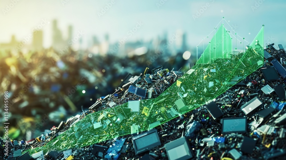 Sustainability in E-Waste Management with Green Line Graph Overlaying ...