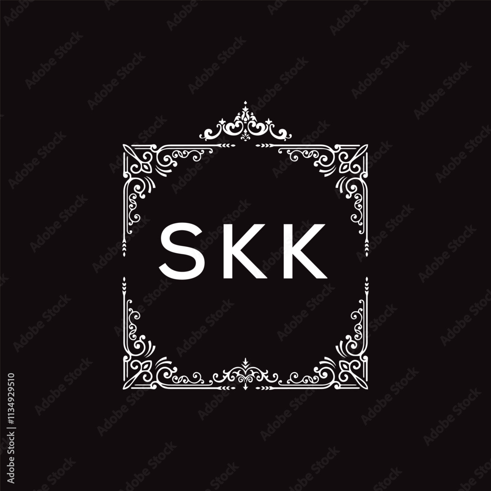 SKK letter logo design with black background in illustrator, vector ...