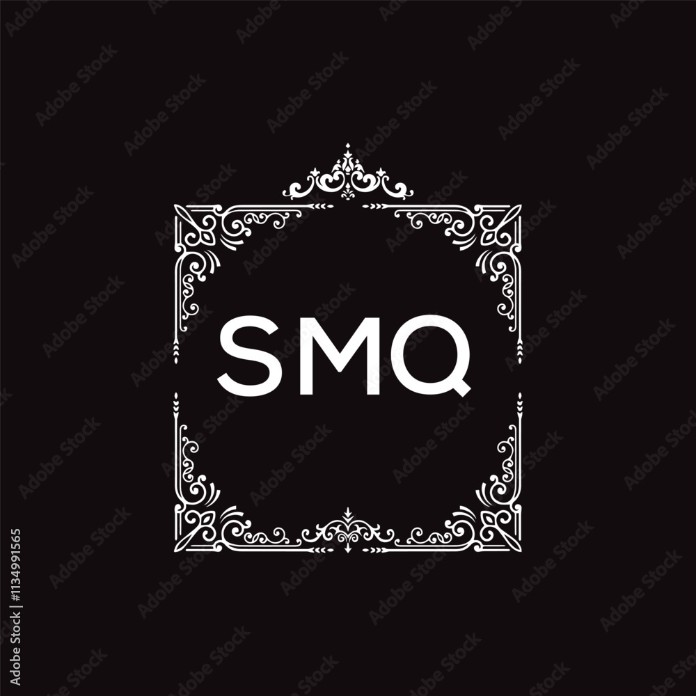 SMQ letter logo design with black background in illustrator, vector ...