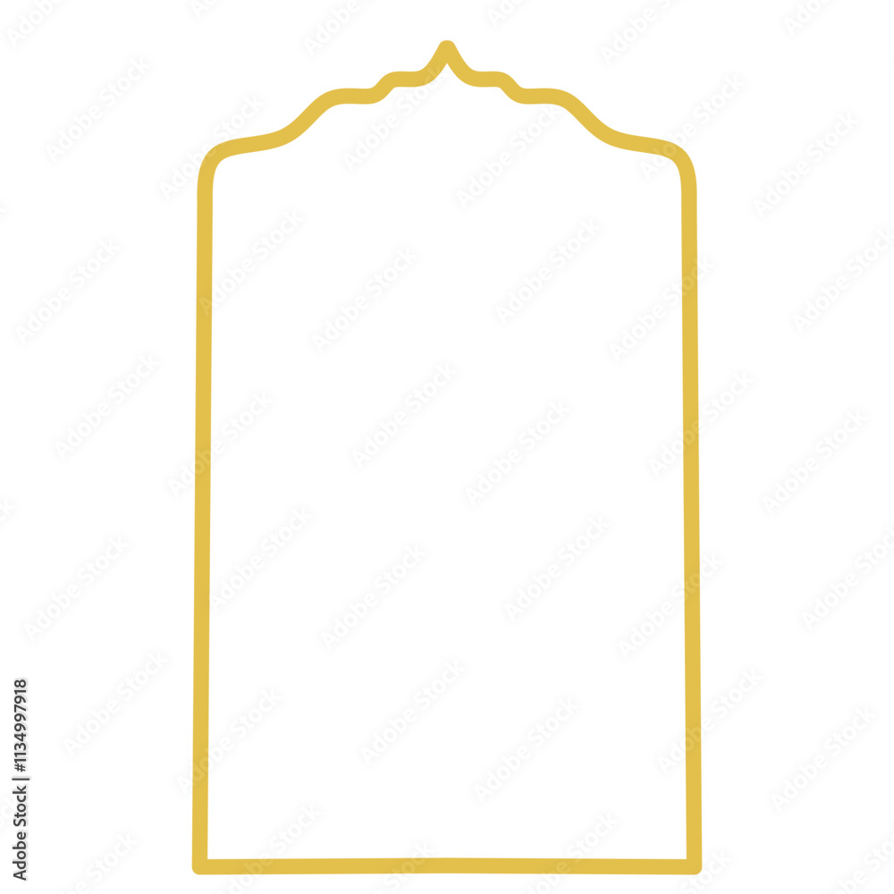 Ramadan gold Frames . Vector Islam Shapes Elements. Arabic Arch Door ...