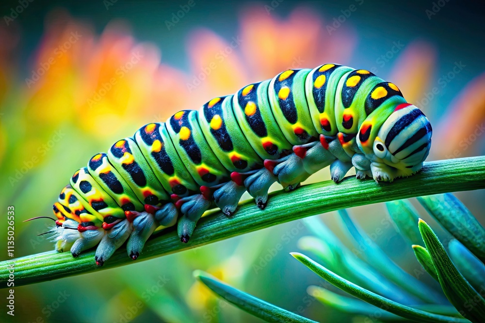 Swallowtail Caterpillar Profile, Closeup Macro Photography, Insect ...