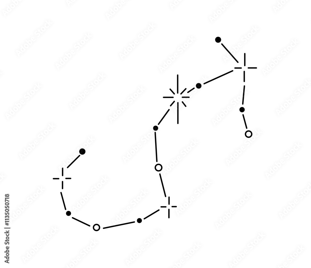 Vector isolated scorpio stars constellation zodiac stars map tattoo ...