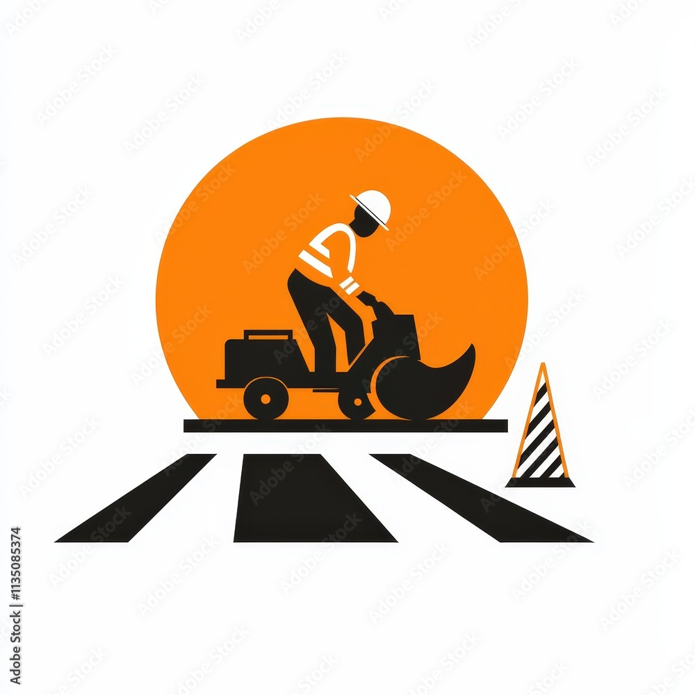 Design of road construction icon logo illustration isolated on white ...