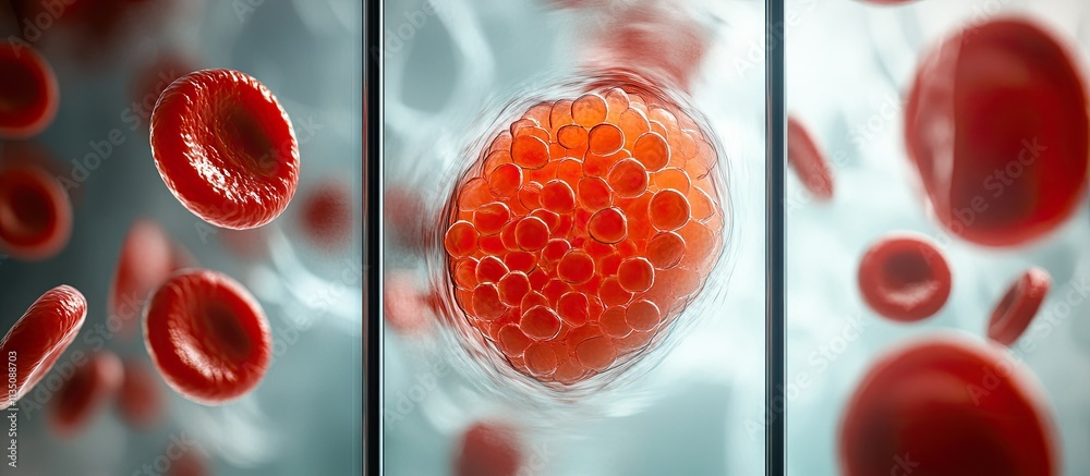 Microscopic View of Blood Clot Formation: A Detailed Look at Red Blood ...