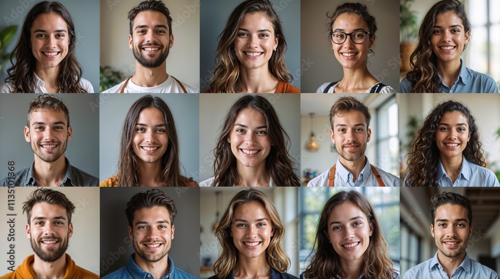 Collage of photographs of diverse people of different backgrounds ...