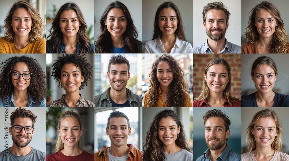 Collage of photographs of diverse people of different backgrounds ...