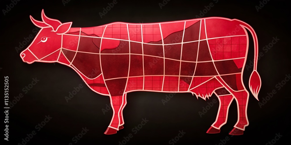 Silhouette Photography of Meat Cuts Diagram Illustrating Different ...