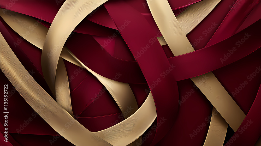 Modern invitation background featuring thin, interwoven lines in rich ...
