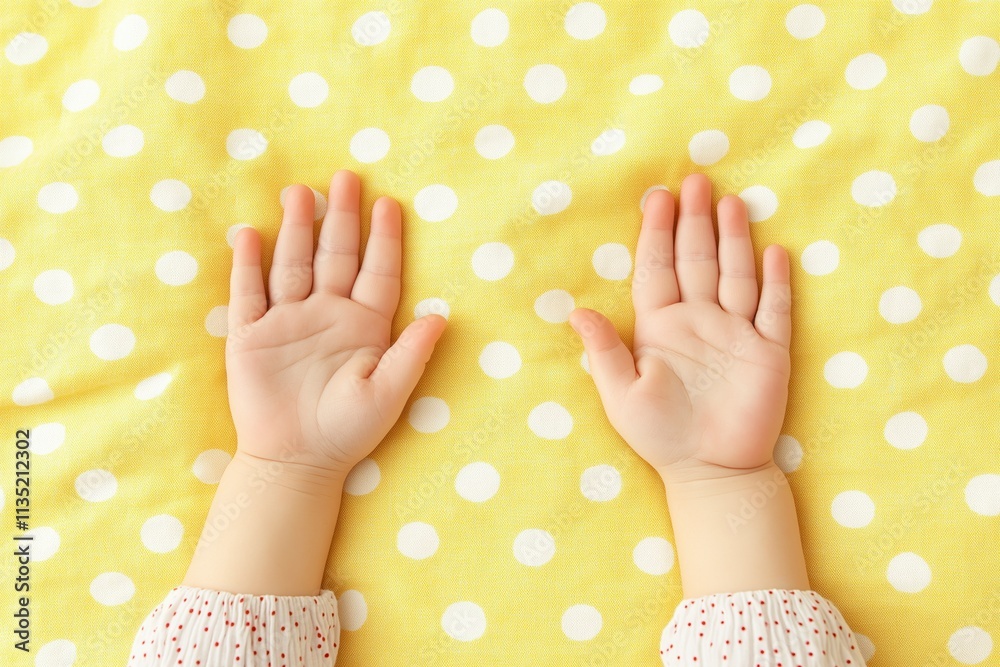 Sick child\'s hands with red spots showing skin rashes in bed during ...
