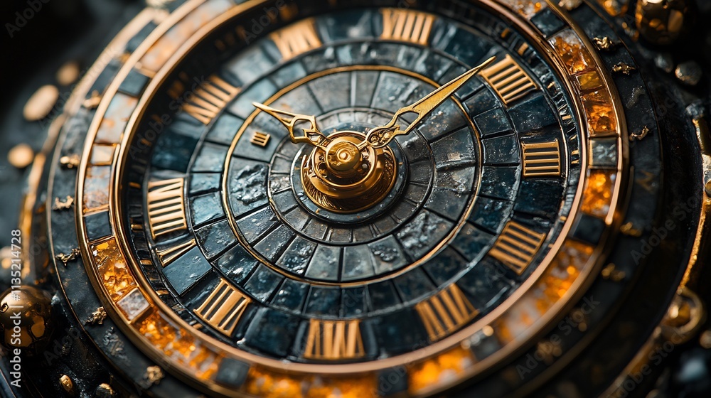 Morse code symbols embedded decorative clock face suggesting the ...