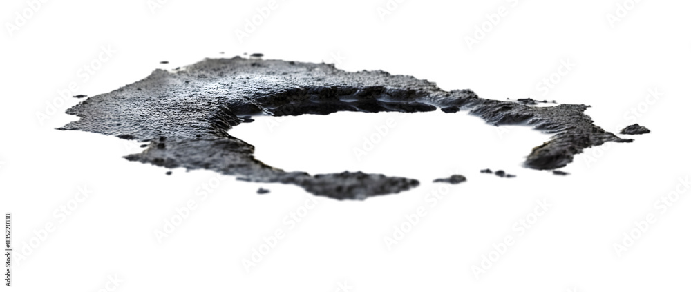 Realistic ripple of water forming a puddle, isolated on plain white ...