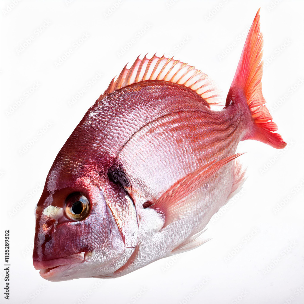 poisson, pageot rouge, isolé, animal, aliment, blanc, pêche, nature ...