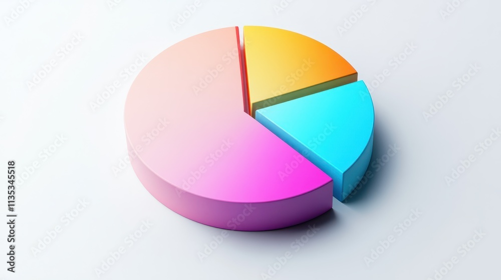 Colorful pie chart is showing market share with a modern pastel color ...
