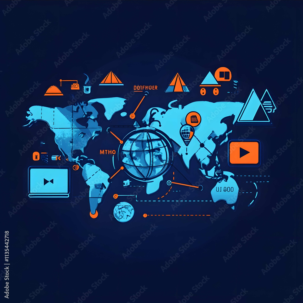 Stock-Illustration „YouTube banner for Fishers Digital Nomad size 2560 ...