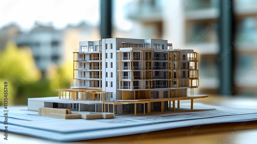 Architectural drawings and models for residential buildings Stock Photo ...
