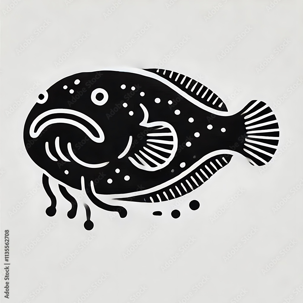 Anglerfish logo vector, Anglerfish vector illustration, Anglerfish ...
