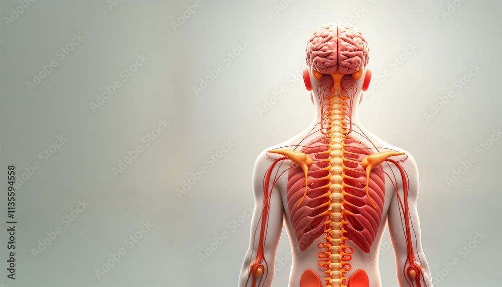 Human anatomy diagram shows central, peripheral nervous system ...