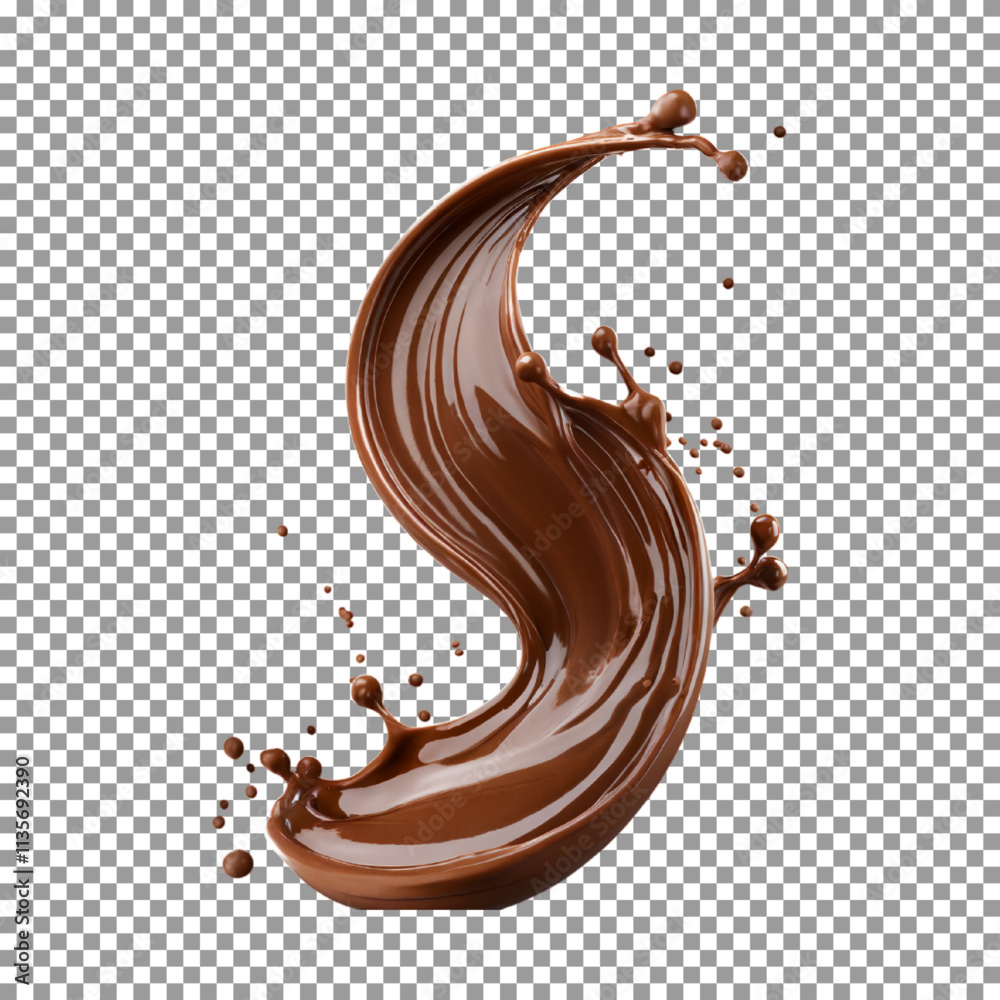 Smooth Chocolate Wave Splash Isolated on transparent background, png ...