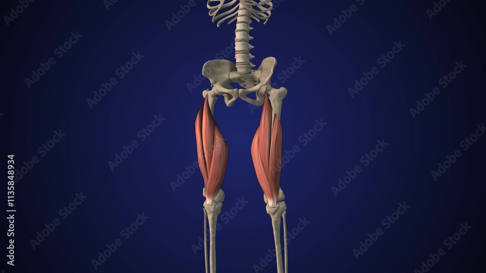 Female skeletal anatomy of the quadriceps femoris muscle Stock ...