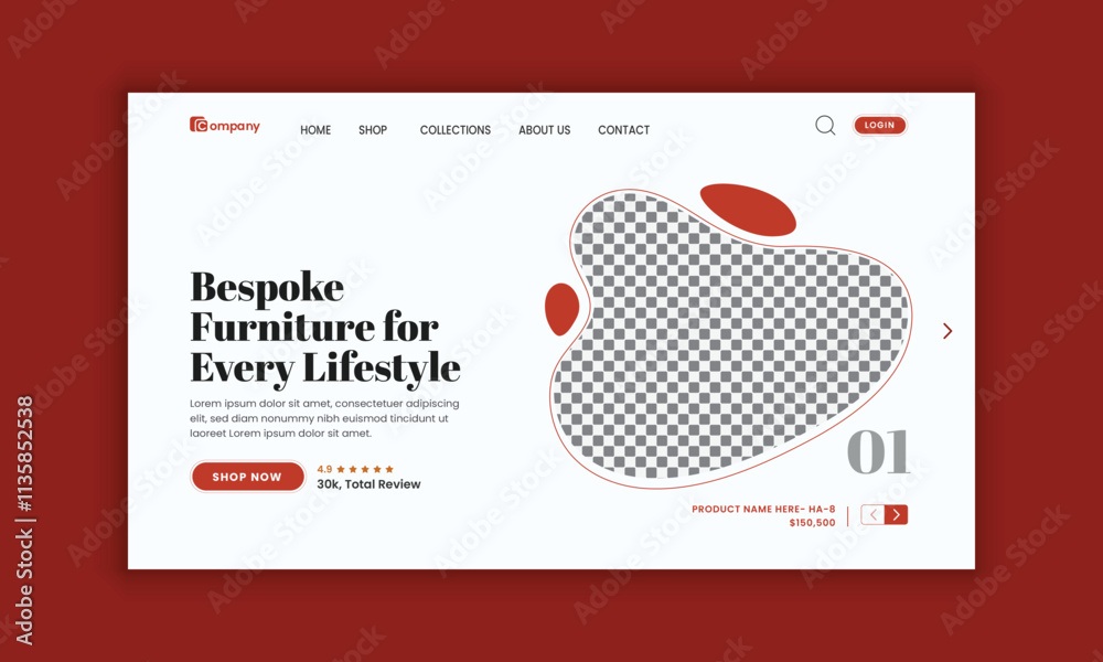 Furniture Store website landing page hero section and web banner user ...