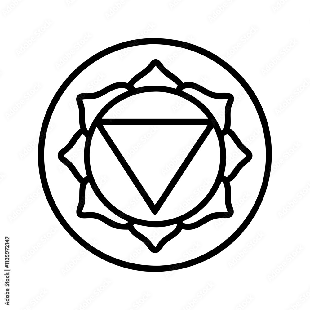 root chakra symbol - simple black line art icon of root chakra symbol ...