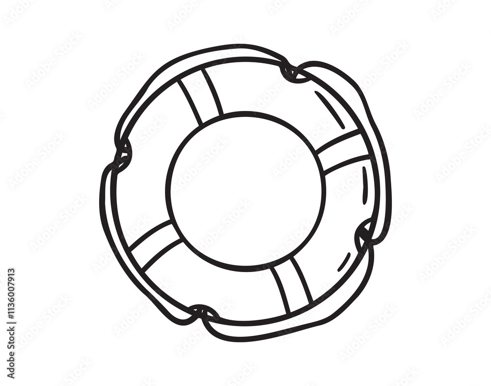 lifebuoy doodle hand drawn icon. Outline drawing lifebuoy line clipart ...