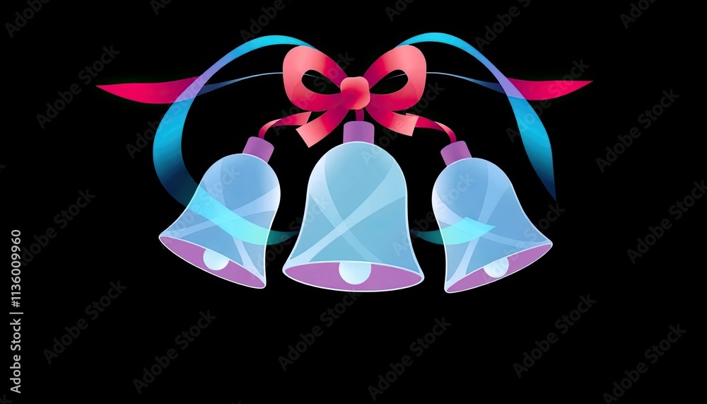 Abstract Christmas Bells Formed From Interwoven Geometric Ribbons ...