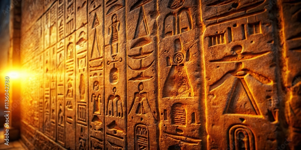 Ancient Egyptian Hieroglyphs, Mysterious Symbols, Sacred Script, Wall ...