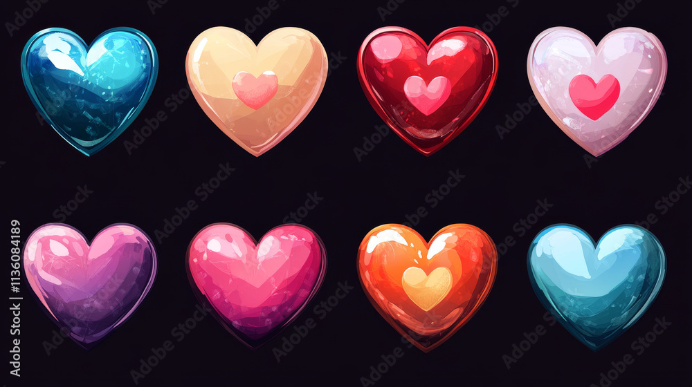 Ilustración de Stock Heart fill progress game animation sprite sheet ...