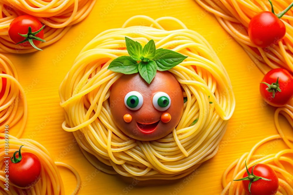 Cute Cartoon Spaghetti Clipart, Fun Pasta Illustration, Food Drawing ...