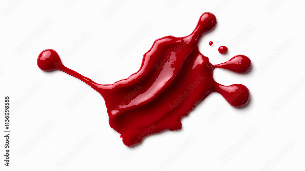 Crimson Splatter: A vibrant splash of rich red paint explodes across ...