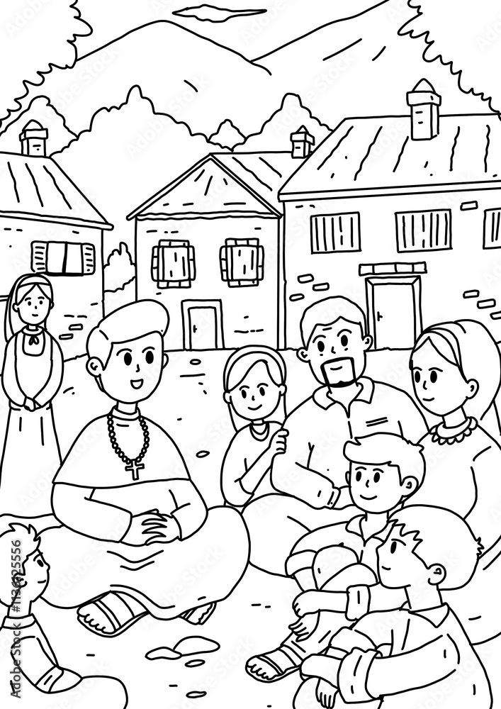 Religious and Kind Man Journey in Bible children Coloring page and ...