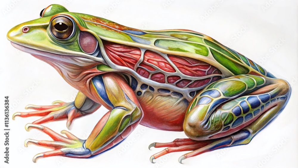 Frog Dissection Diagram, Biology Class, Anatomy Chart, Educational ...