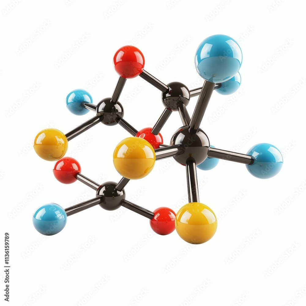 Molecular Structure Representing Atoms Forming Chemical Bonds Creating A Complex Network Of