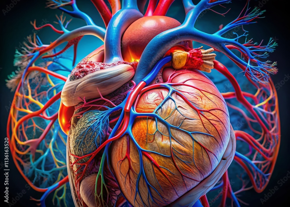 Human Heart Anatomy Architectural Photography: Detailed Labeled Diagram ...