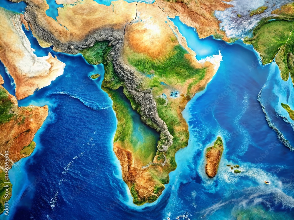 Indian Ocean Map: Stunning High-Resolution Satellite Image ...