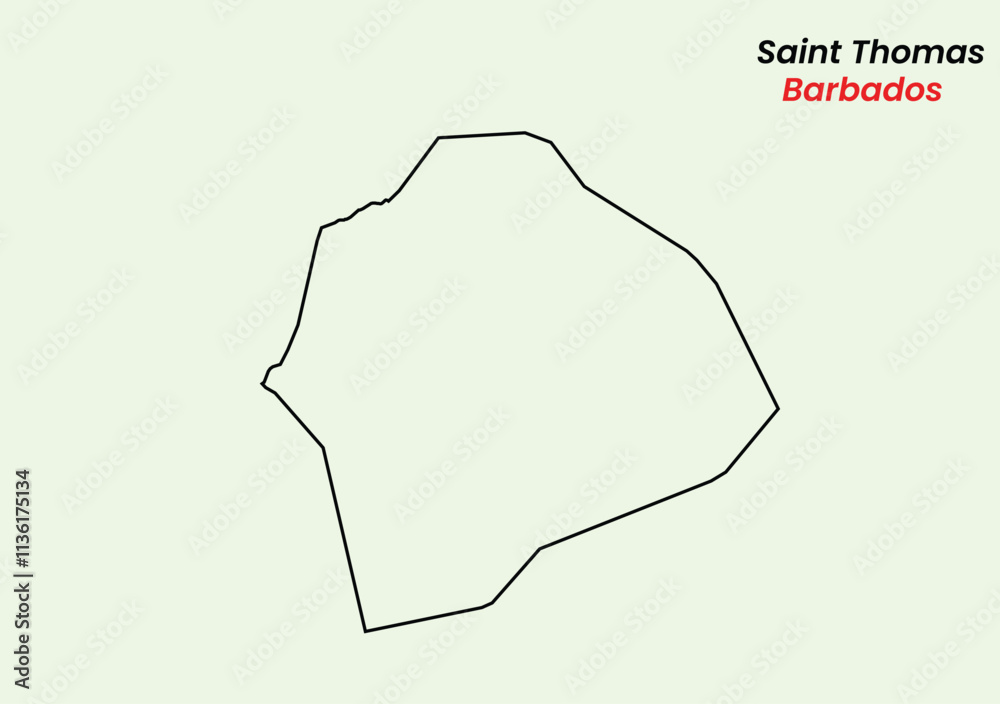 Map of Saint Thomas, Map of Saint Thomas with an outline, Map of ...