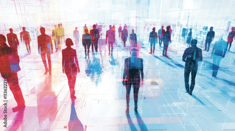 Стоковая иллюстрация «Modular Human Figures as Architectural Blueprints ...