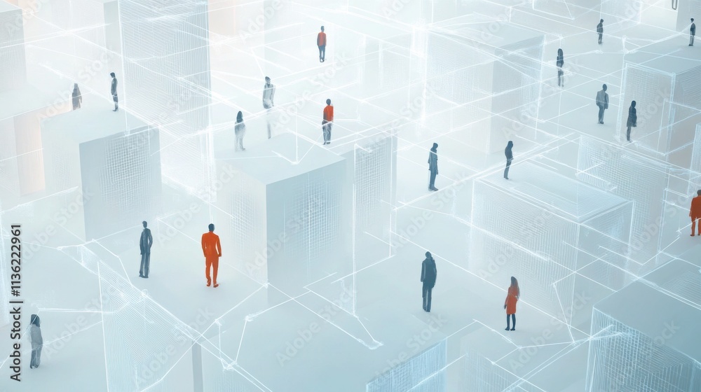 Modular Human Figures as Architectural Blueprints: Vibrant Pantone ...