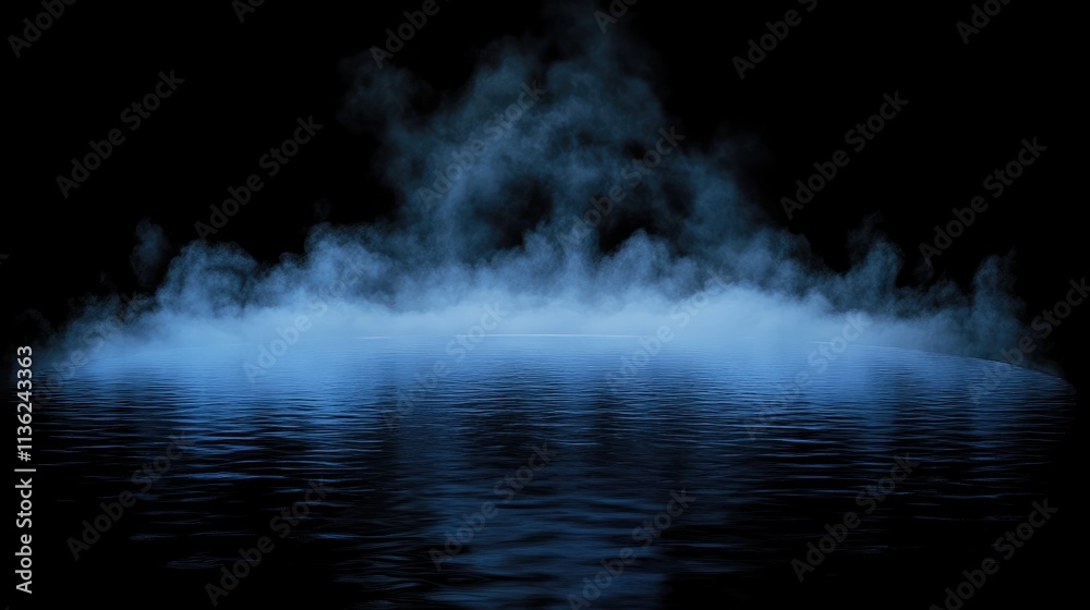 Smoke black ground fog cloud floor mist background steam dust dark ...