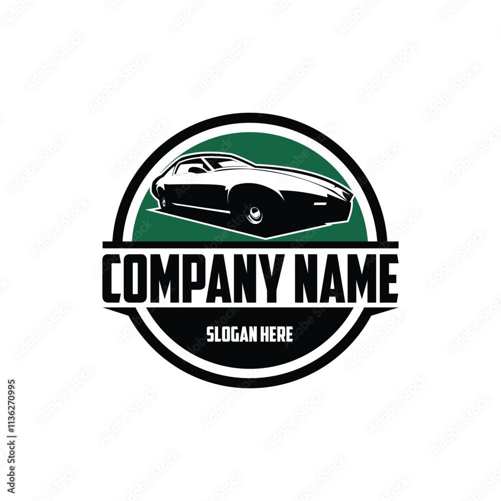 Knight Rider Car. vintage car logo silhouette. isolated white ...